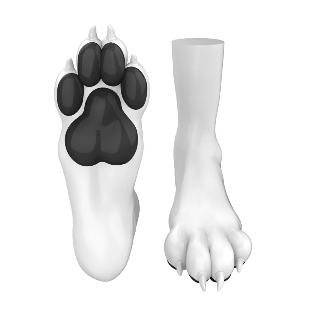 Silicone Furry Dog Feet — Colored