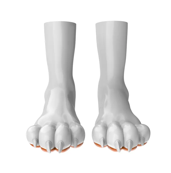 Silicone Furry Dog Feet — Colored