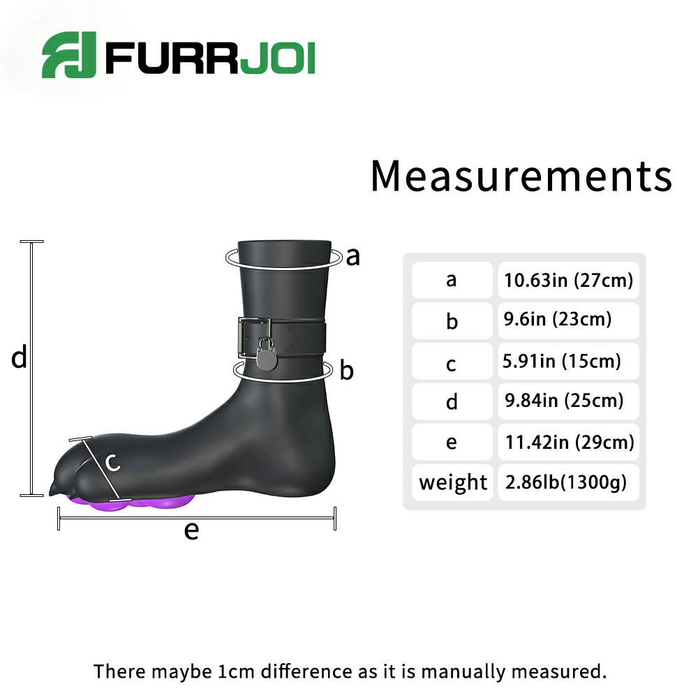 Silicone Black Canine Paw feet with Bindings