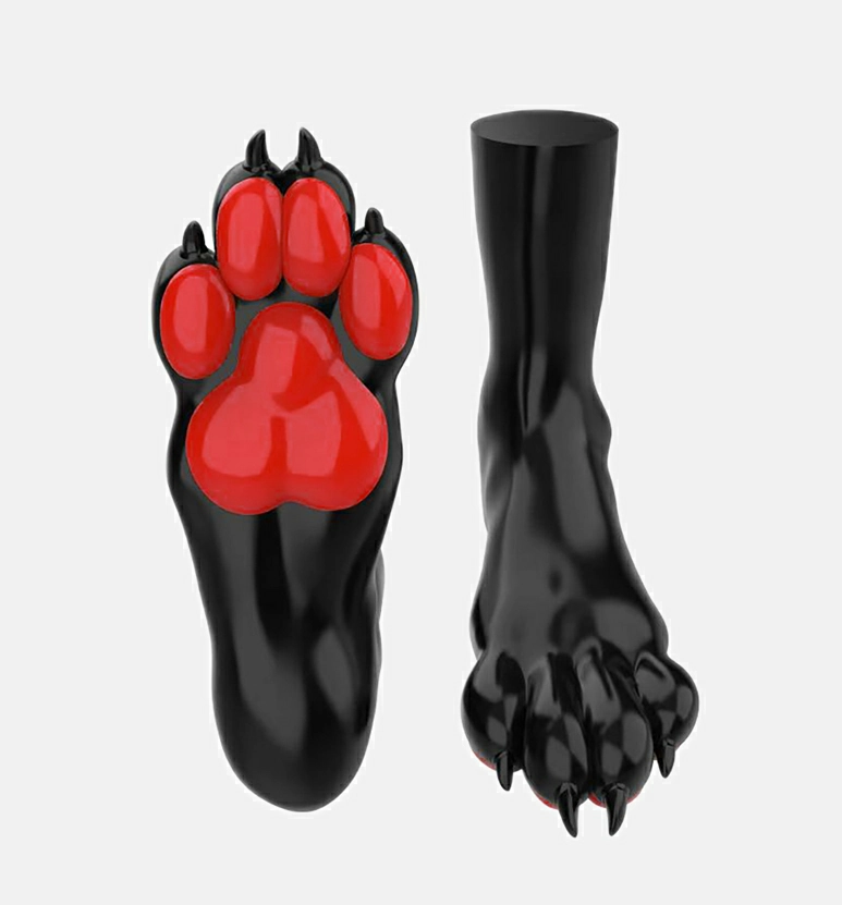 Silicone Furry Dog Feet — Colored