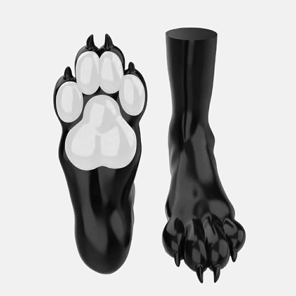 Silicone Furry Dog Feet — Colored